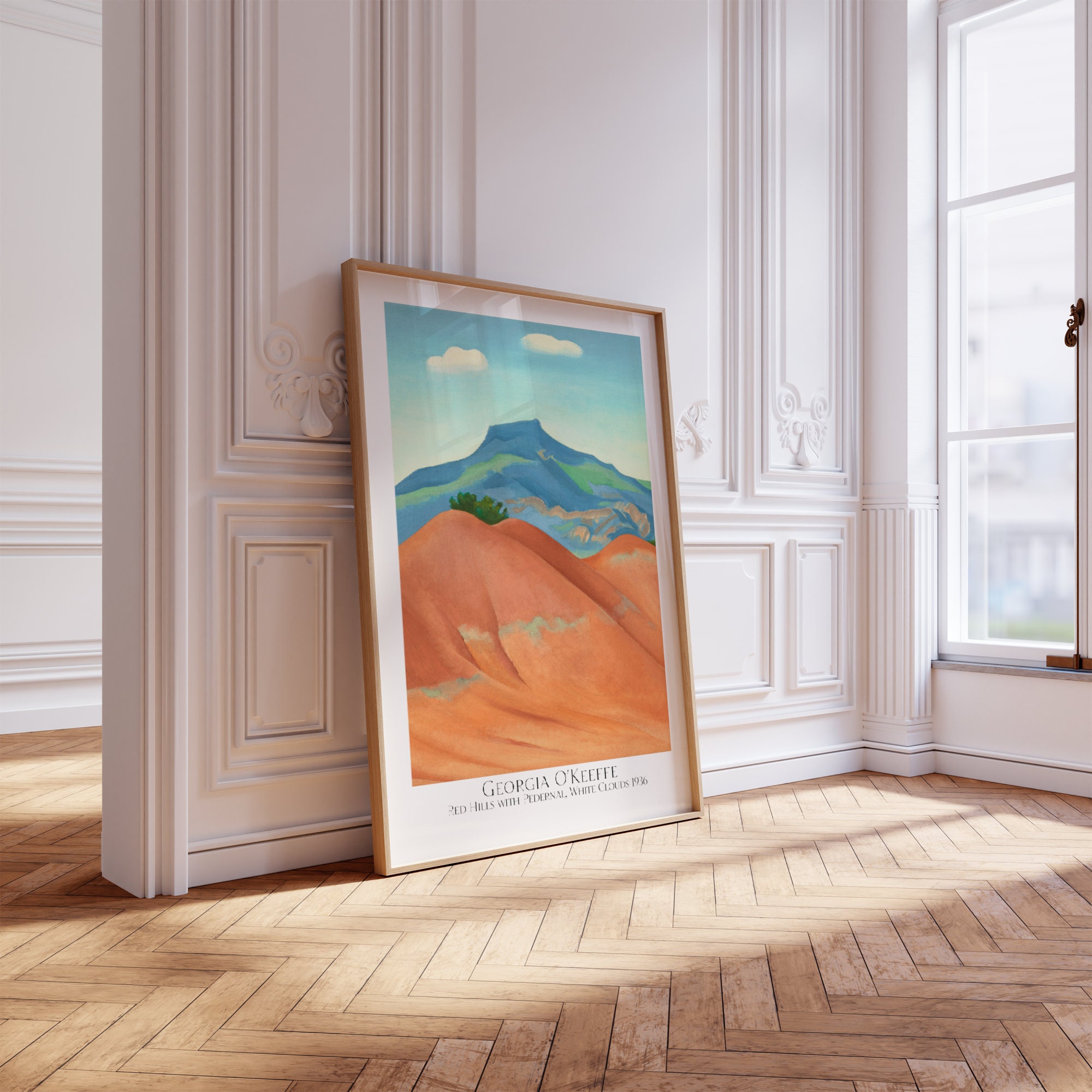 Georgia Okeeffe Red Hills With Pedernal, White Clouds 1936 Museum ...