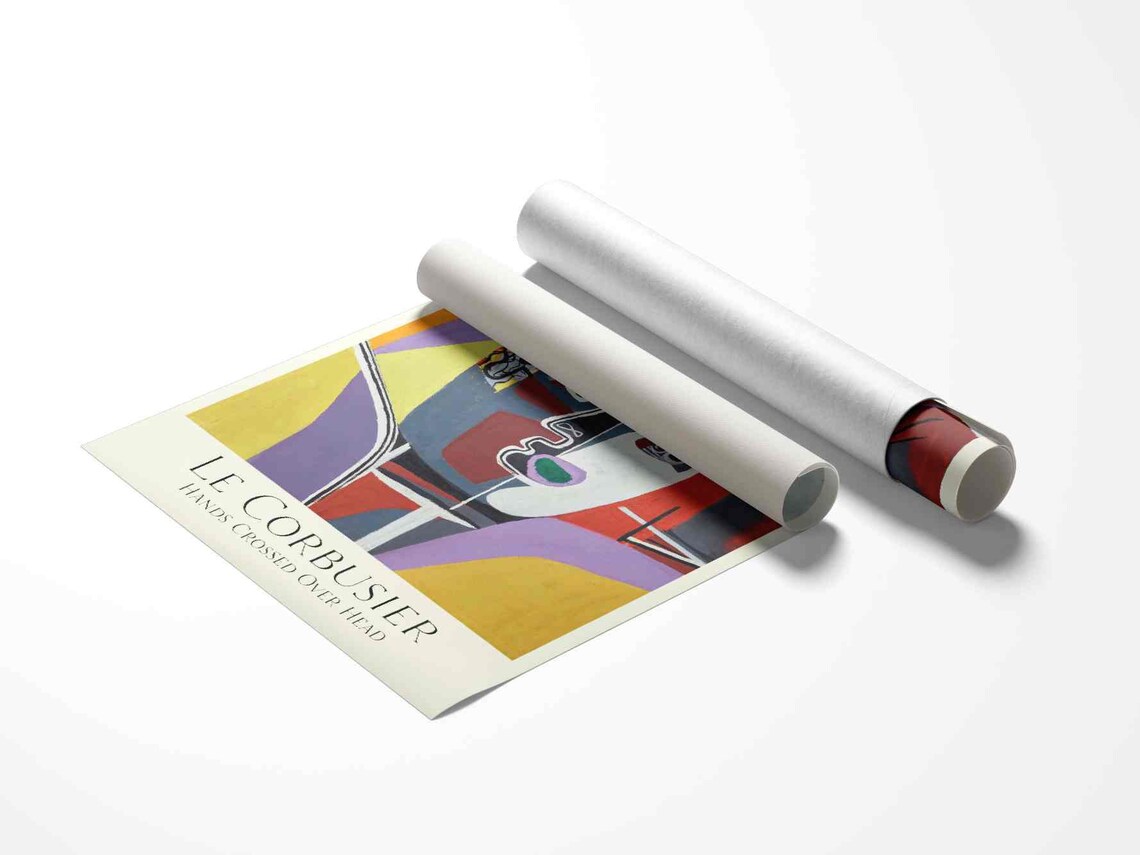 LE CORBUSIER Hands Crossed Over Head Painting Poster Print Aesthetics ...