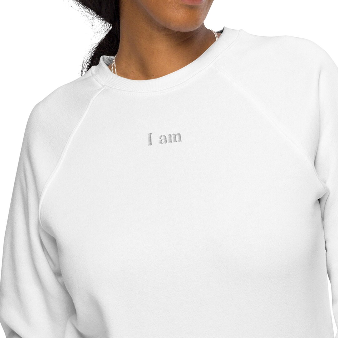 Embroidery Affirmation Simple Sweater Inspiration Organic Custom Text ...