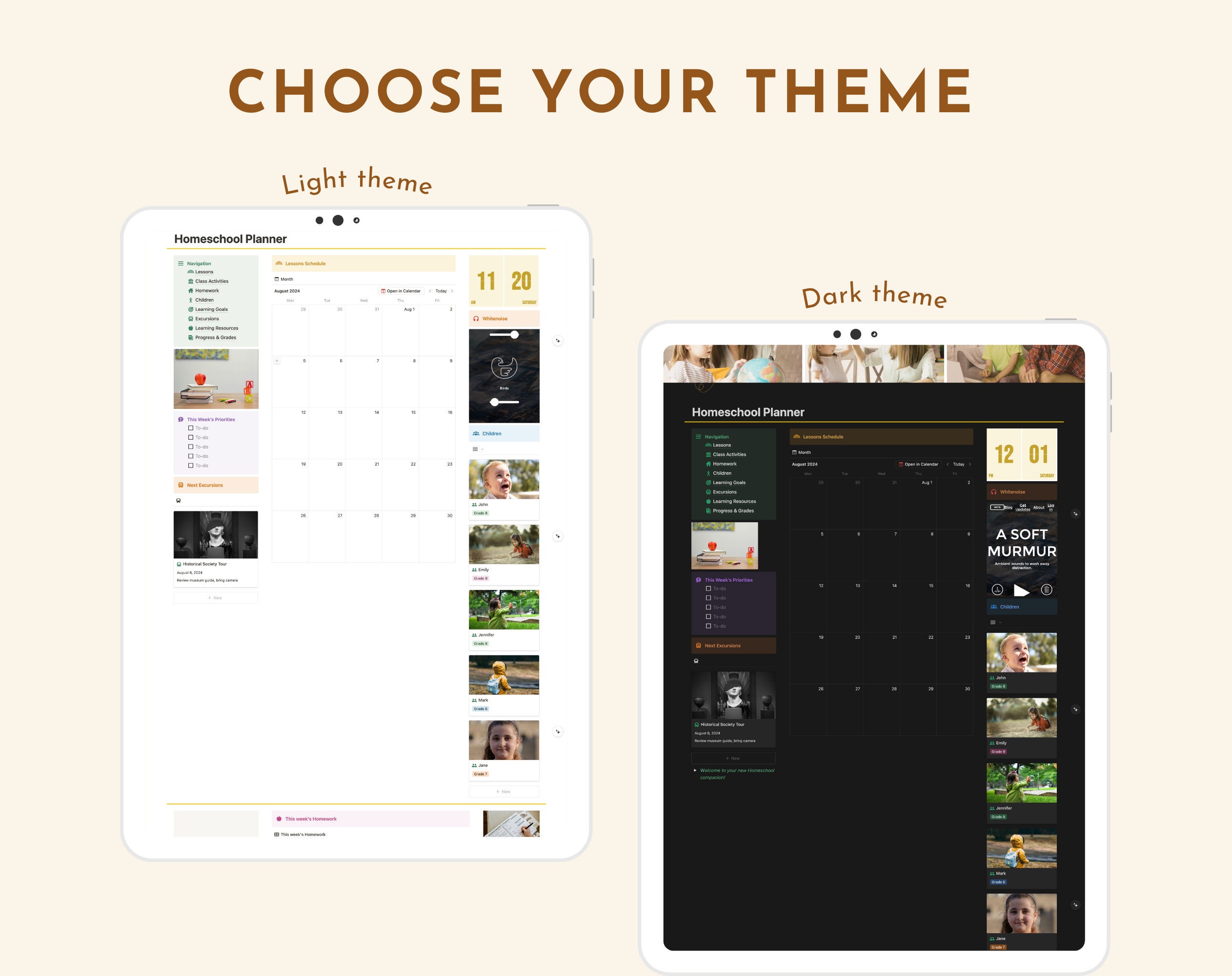 Notion Homeschool Planner Template Schedule & Academic Planner Digital ...