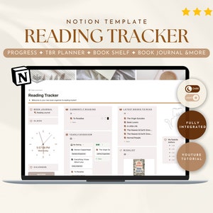 Notion Reading Tracker Template Organize Your Reading Journey Book Tracker, Book Log, Digital ...