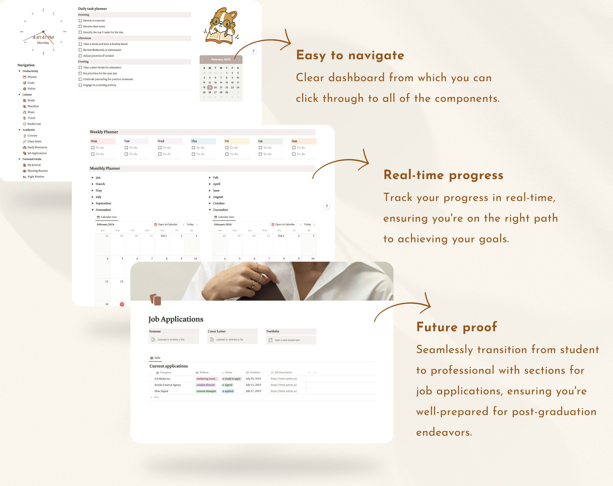 Notion Student Planner Template Academic, College and Project ...