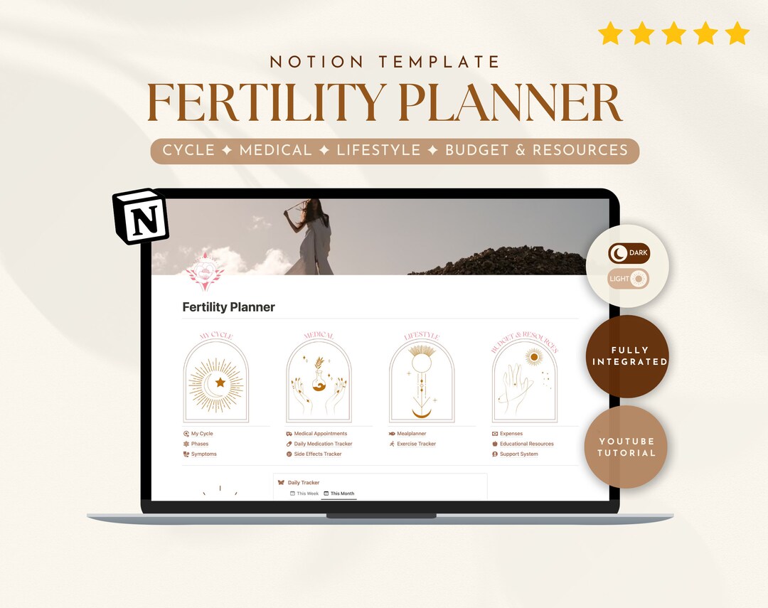 Fertility Planner Template for Notion IVF & Pregnancy Planner Digital ...