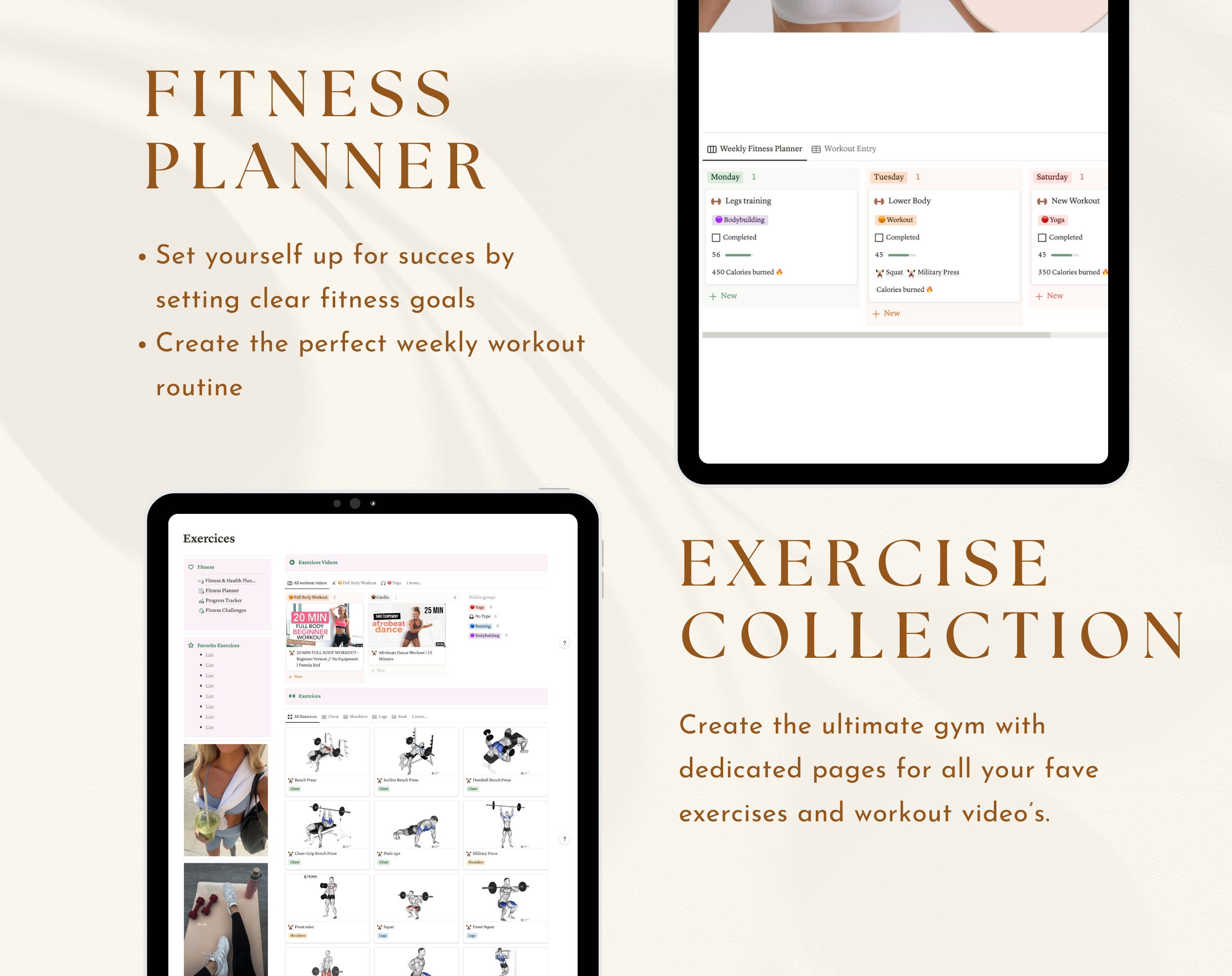 Notion Fitness Planner Template, Your Ultimate Gym Workout, Health ...