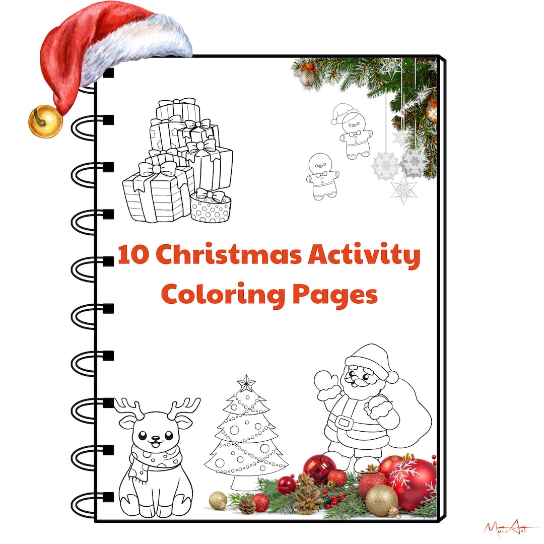 10 Christmas Activity Coloring Pages Printable for Kids and Adults,kids ...