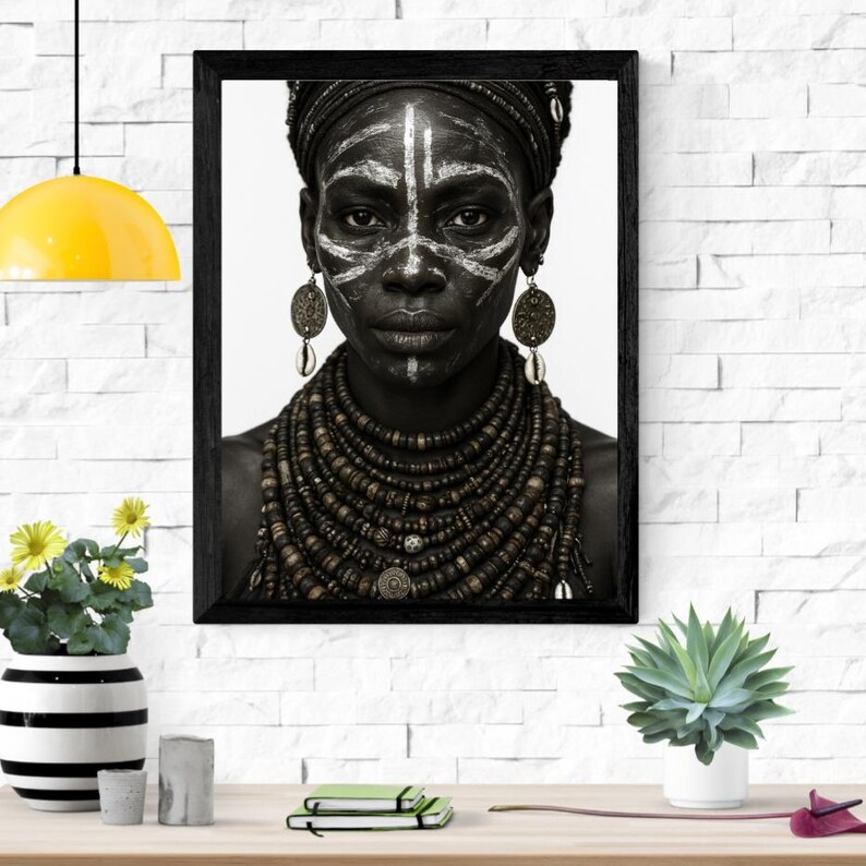 African Tribal Women Portrait Art Set | DIGITAL DOWNLOAD | Maasai Face ...