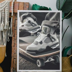 5 X Jordan 4 Art,set of 5,skateboard Wall Art,jordan 4,jordan,kids ...