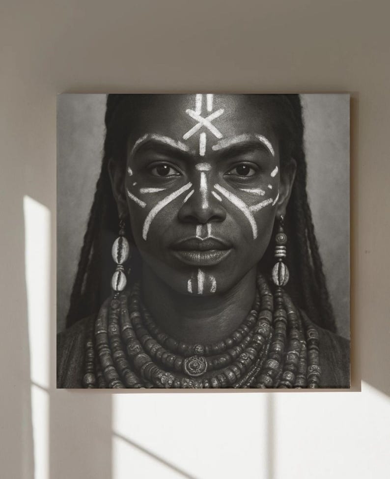 African Tribal Women Portrait Art Set | DIGITAL DOWNLOAD | Maasai Face ...