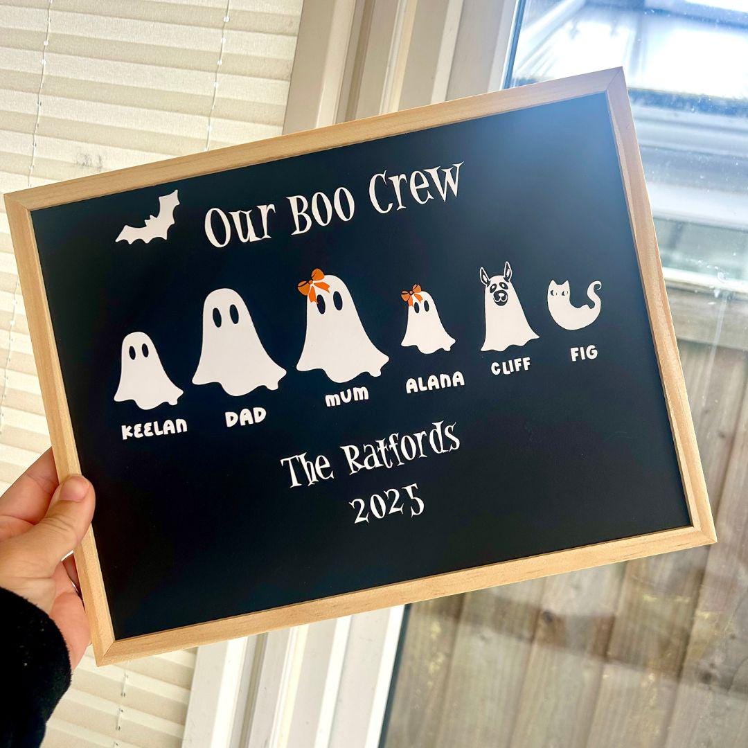 Personallised Boo Crew Sign, Halloween Decor, - Etsy