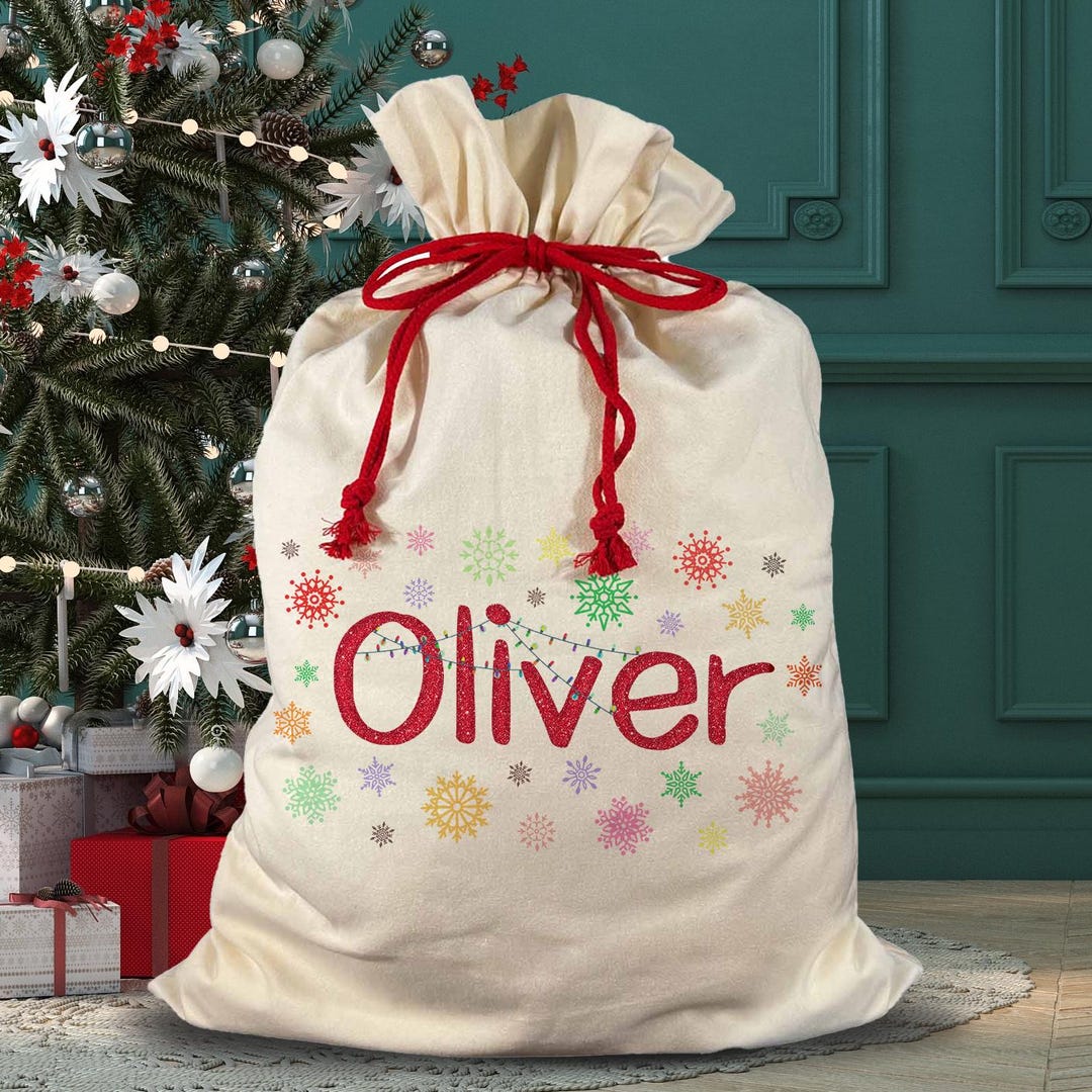 Custom Large Santa Sack Bags, Christmas Santa Gift Bag, Christmas Eve ...