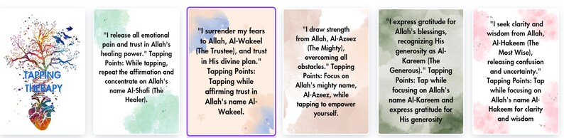 Islamic Affirmation Cards for Tapping Therapy With Allah's Names ...