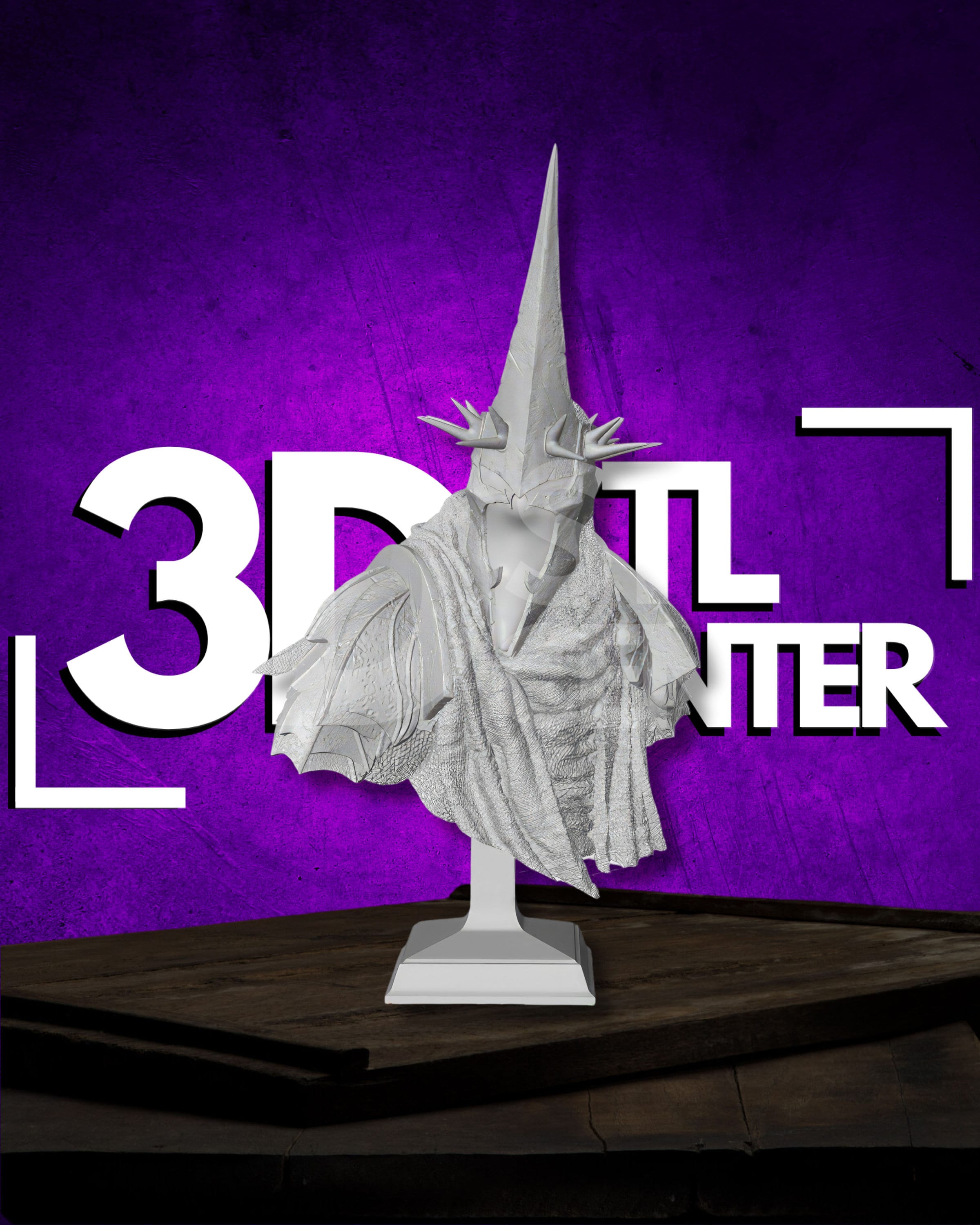 Witch King of Angmar Lord of Rings Statue and Bust 3D Printer STL Files ...