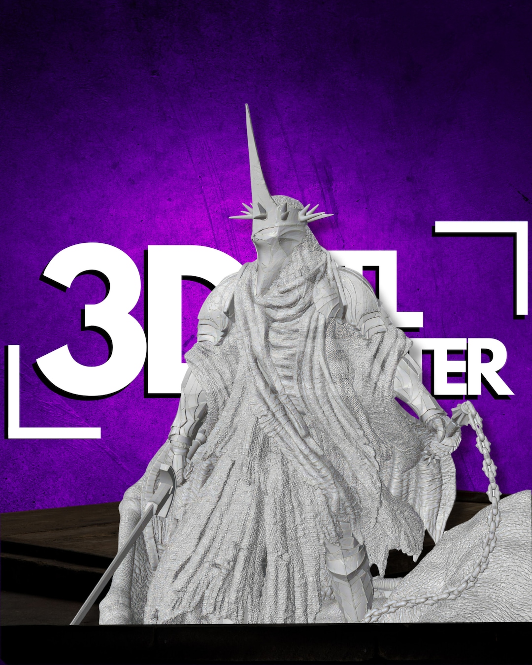 Witch King of Angmar Lord of Rings Statue and Bust 3D Printer STL Files ...
