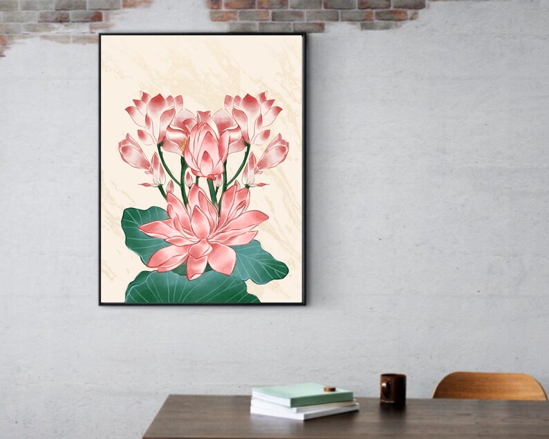 Brown Pink Aesthetic Flower Canvas Print| Abstract Wall Art ...