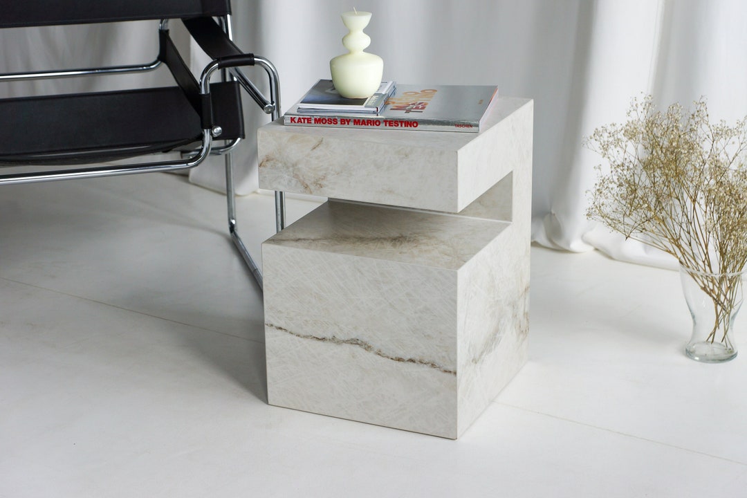 MARBLE SIDE TABLE Coffee Table Night Stand End Table Tile Table, Living ...