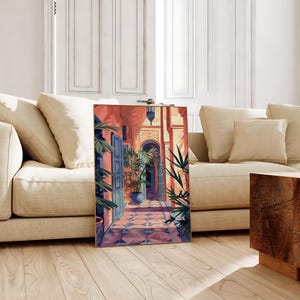 Poster Morocco Vintage Riad Poster Minimalist Riad Illustration ...