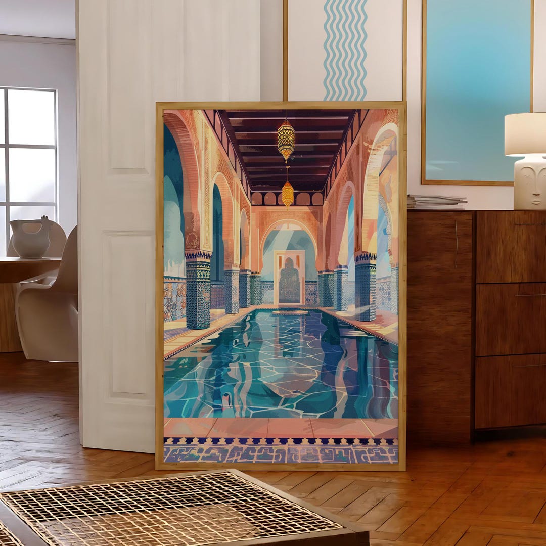 Wall Art Morocco Art Print Morocco Poster Hammam Vintage Moroccan ...
