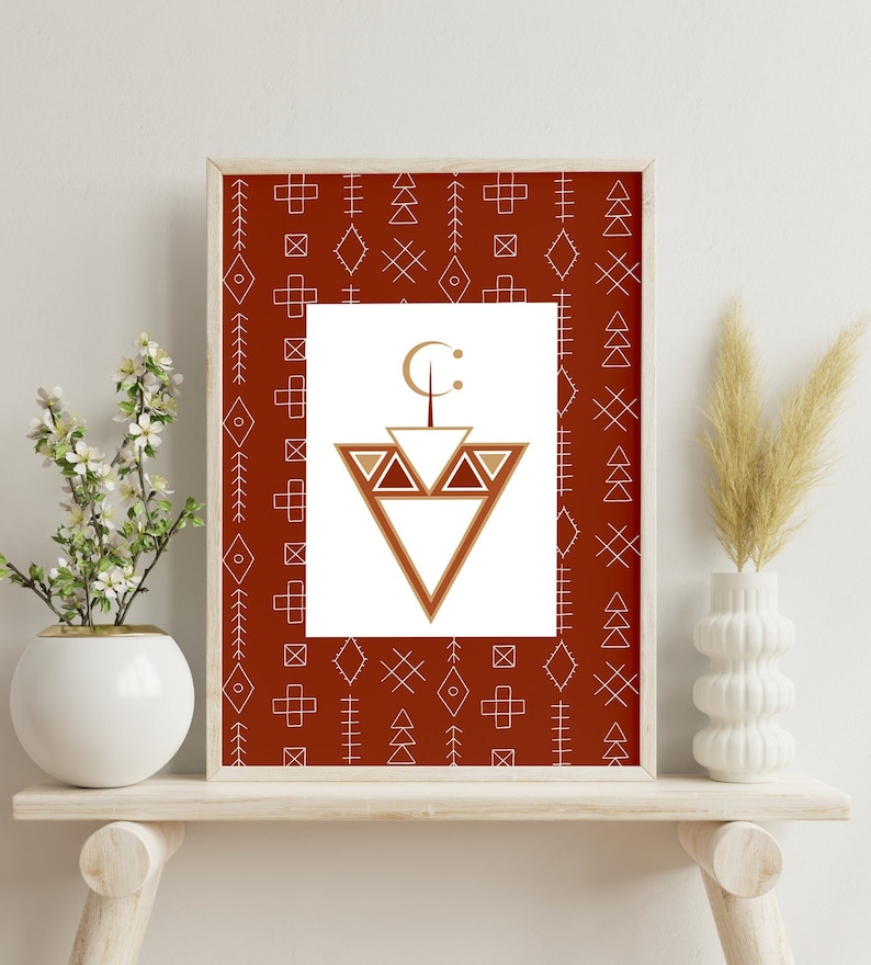 Amazigh, Amazigh Art Poster, Tazerzite Wall Decoration, Tazarzit Wall ...