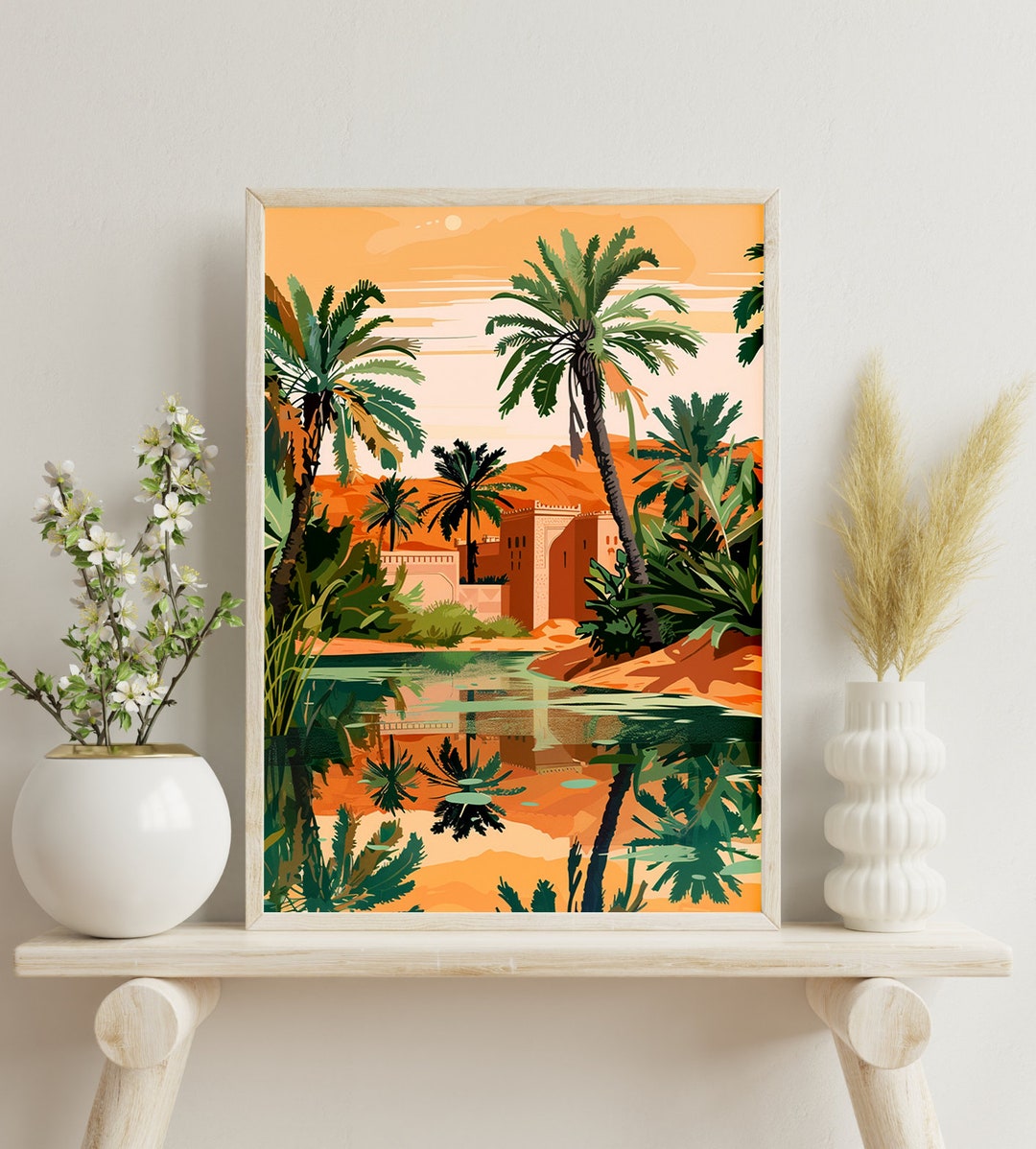 Morocco Poster, Vintage Palm Tree Poster, Moroccan Wall Art, Minimalist ...