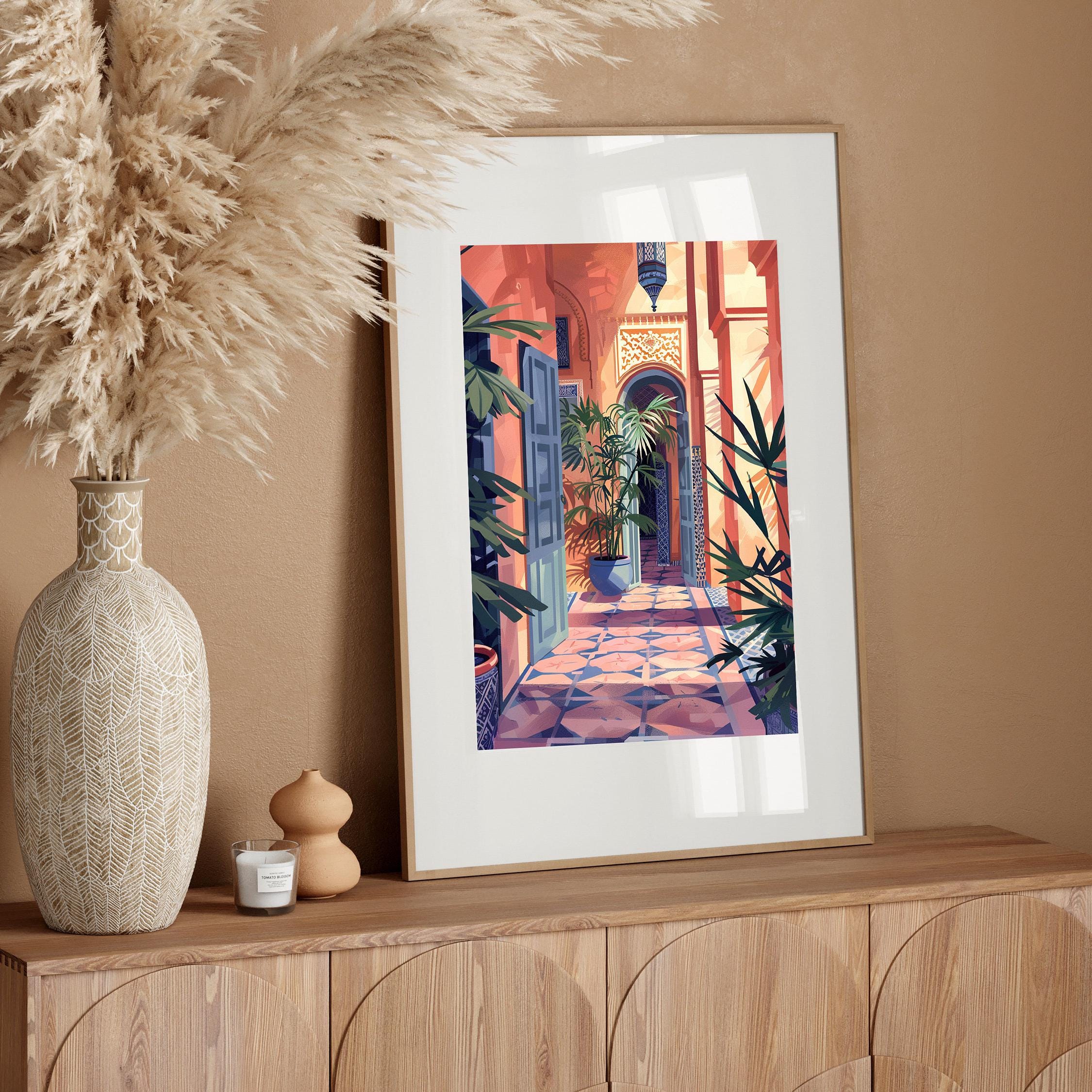 Morocco Poster Morocco Poster Vintage Riad Poster Minimalist ...