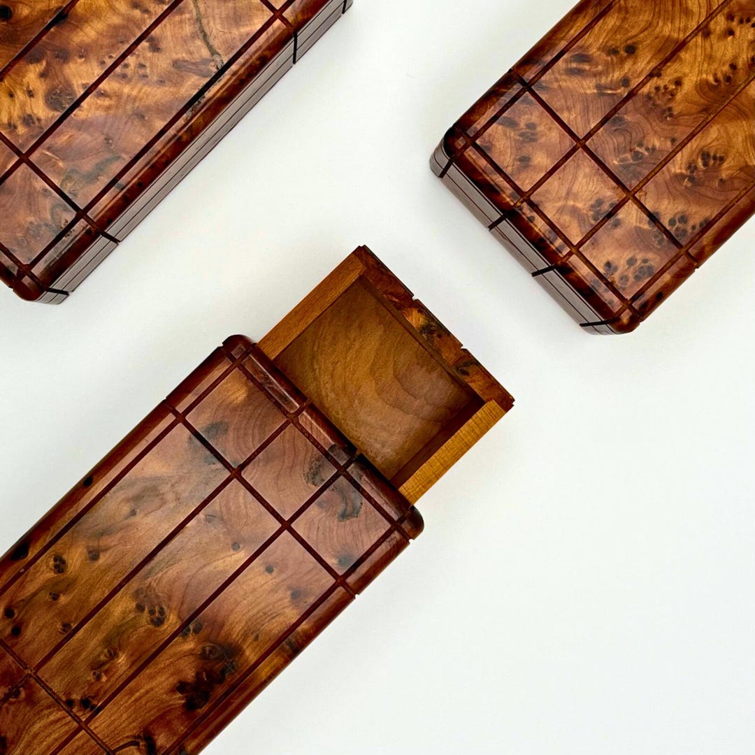 Wooden Puzzle Box Secret Wooden Box Hidden Compartment Wooden Jewelry ...