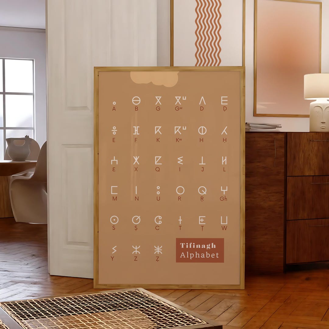 Amazigh, Berber Art Print, Amazigh Alphabet Poster, Berber Alphabet ...