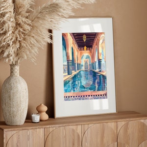 Wall Art Morocco Art Print Morocco Poster Hammam Vintage Moroccan ...