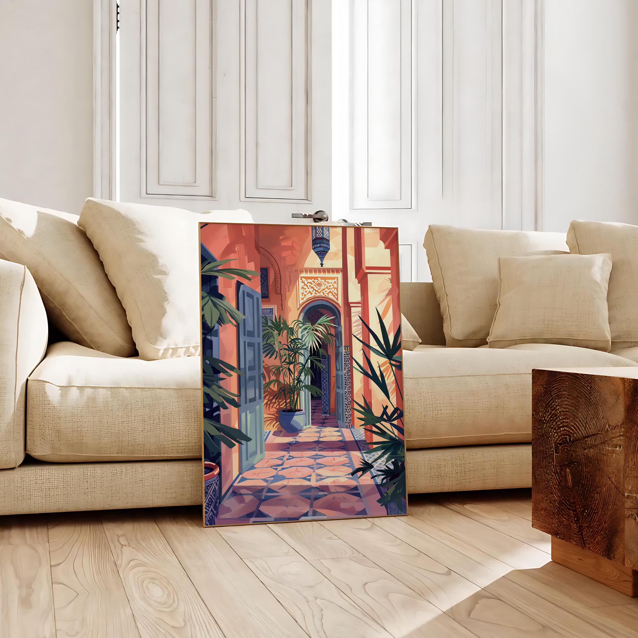 Morocco Poster Morocco Poster Vintage Riad Poster Minimalist ...
