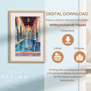 Wall Art Morocco Art Print Morocco Poster Hammam Vintage Moroccan ...