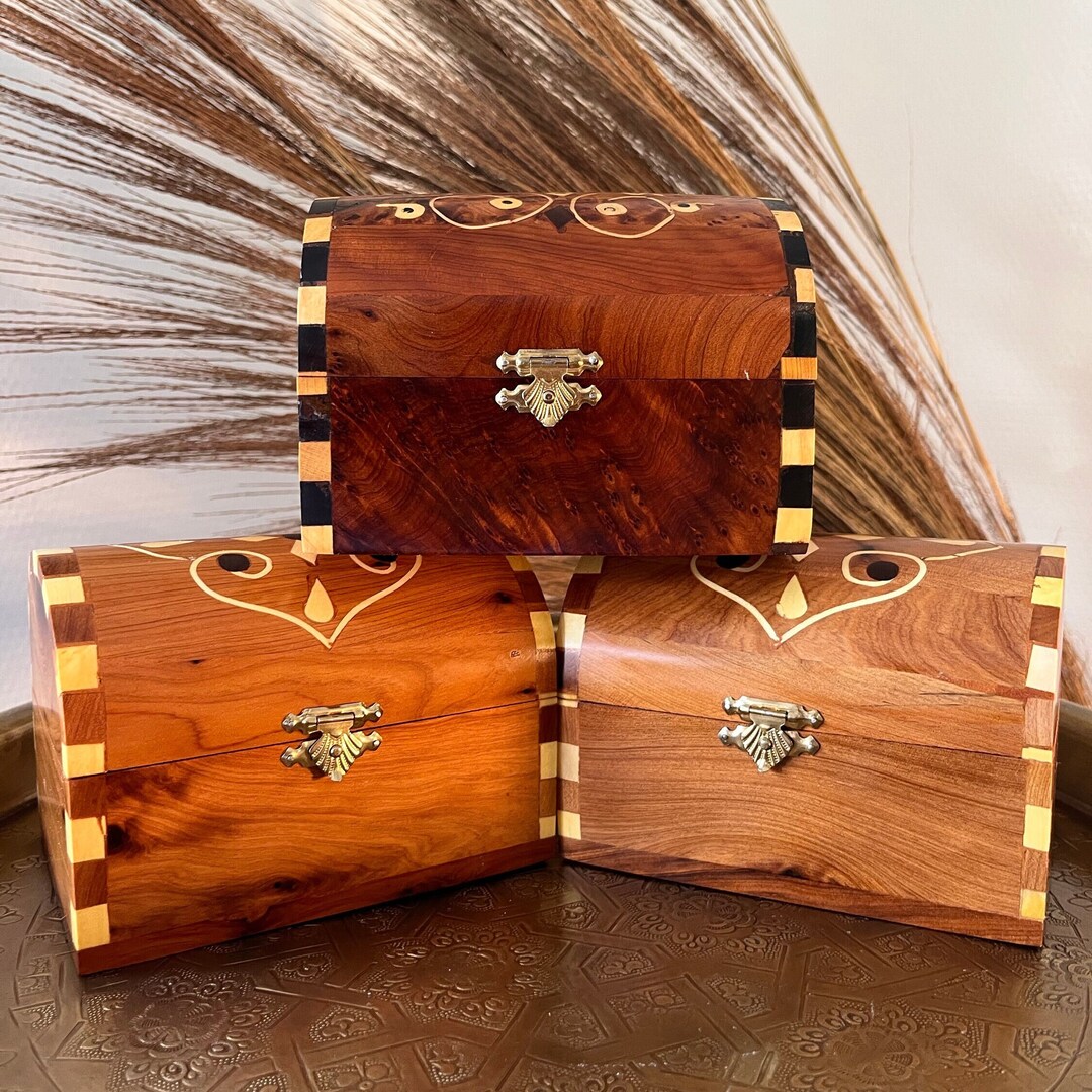 Small Jewelry Box With Clasp, Mini Jewelry Box, Small Wooden Storage ...