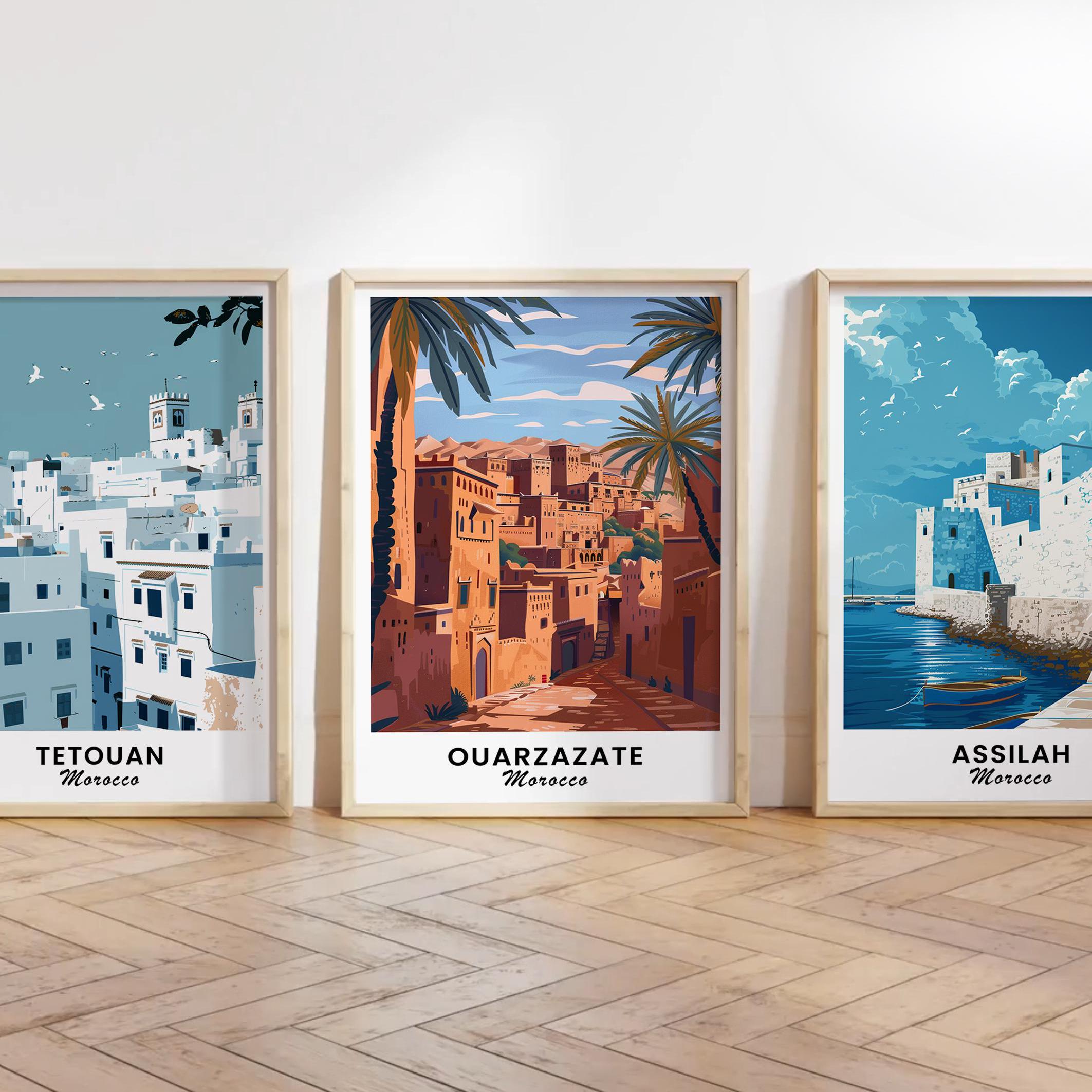 Morocco Poster 3 Moroccan City Illustrations Set of 3 Moroccan Wall ...