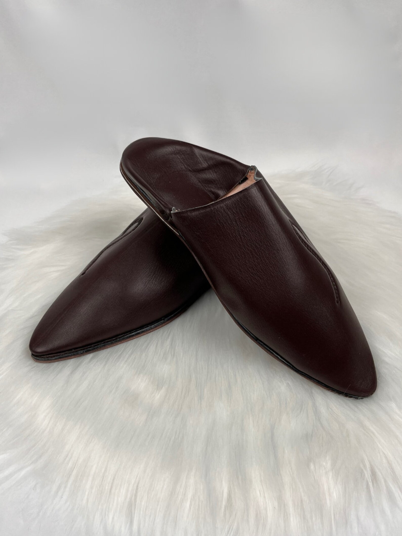 Babouche, Moroccan Slipper, Brown Babouche for Men, Comfortable ...