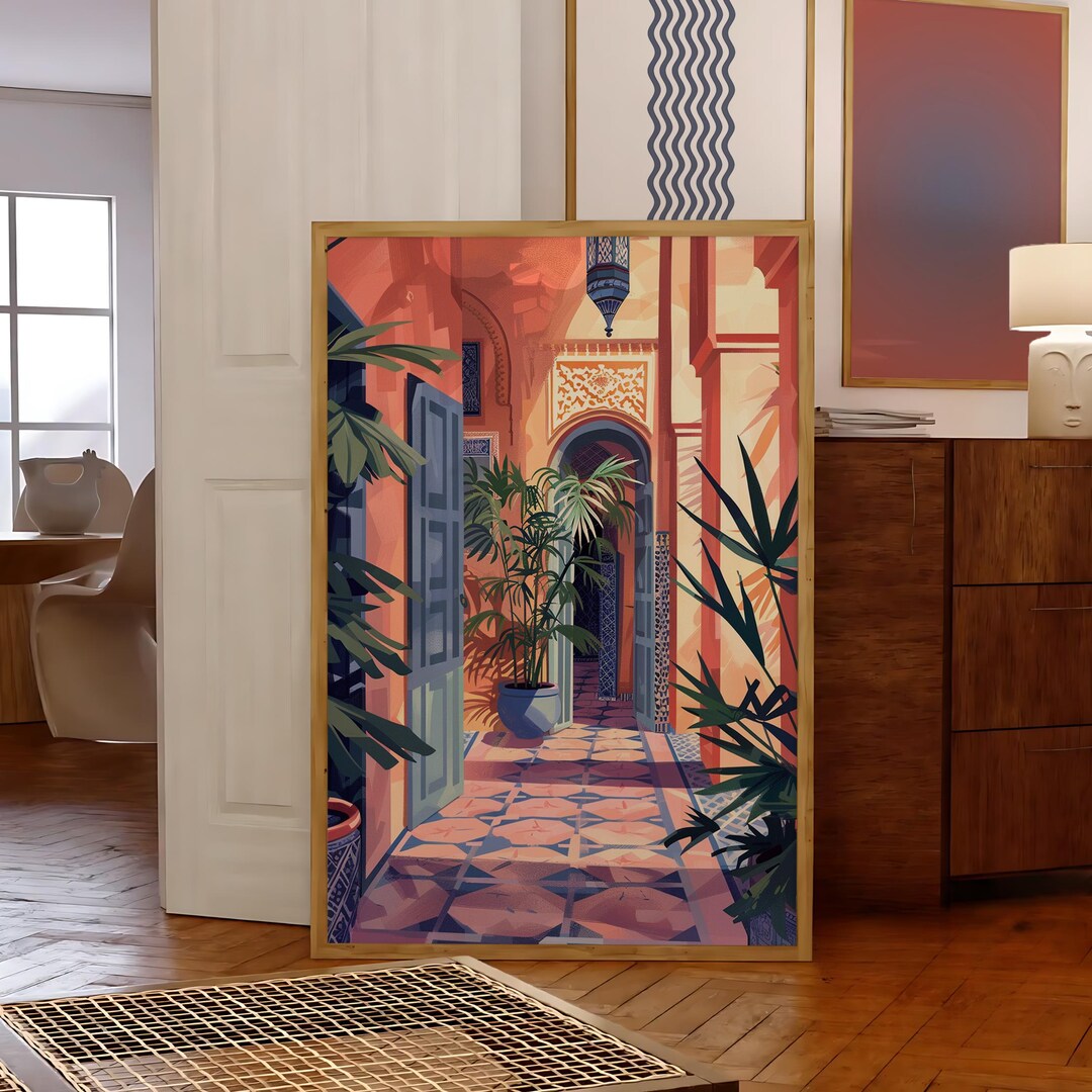 Morocco Poster Morocco Poster Vintage Riad Poster Minimalist ...