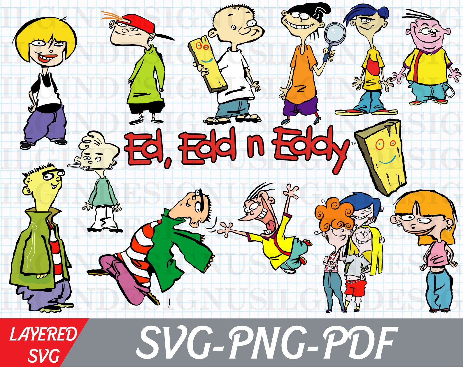 Cartoon Svg-ed Edd N Eddy SVG Bundle 7 Designs, Halloween Eddy PNG Eddy ...
