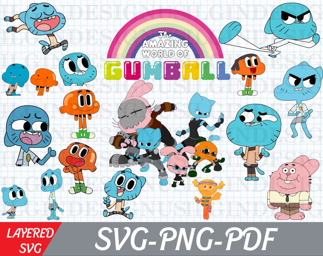 The Amazing World of Gumball Cartoon Svg Ai Jpeg Png Pdf Layered Vector ...