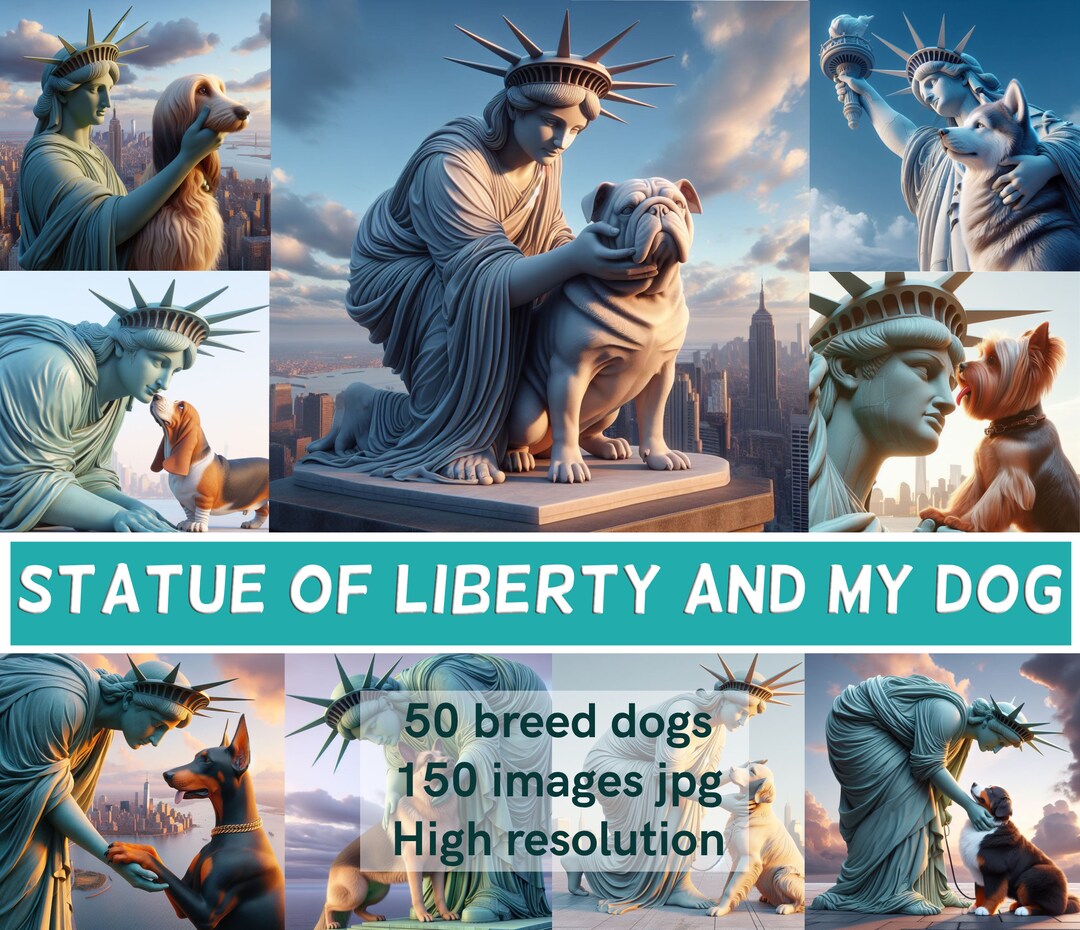 Statue of Liberty and My Dog. Clipart Dog Images. Digital Images ...