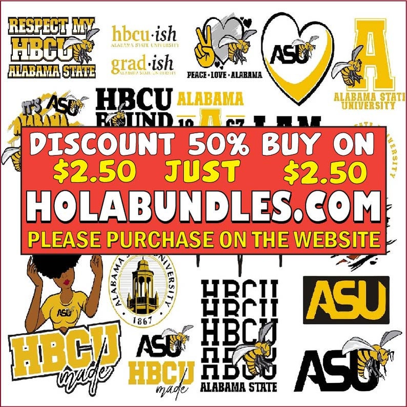 Alabama State University and Hbcu Svg Bundle, High-quality, Digital ...