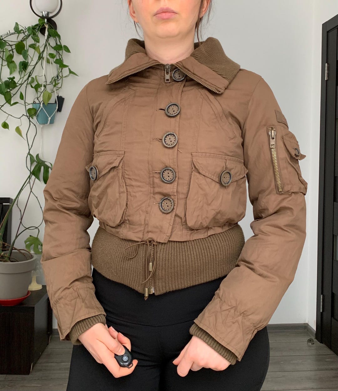 Vintage Phard Cropped Bomber Jacket With High Ribbed Collar — Size S - Etsy