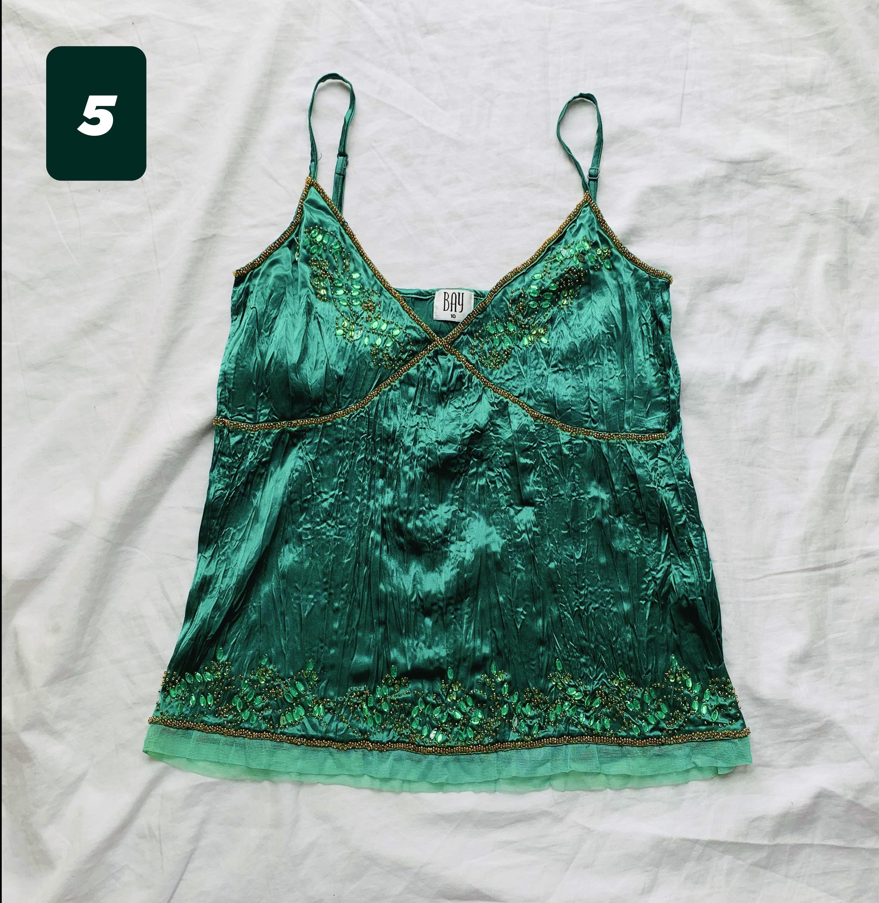 Y2K Vintage Fairycore Tops | Whimsy Cami 2000s Satin Sheer Tops - S–M - Etsy