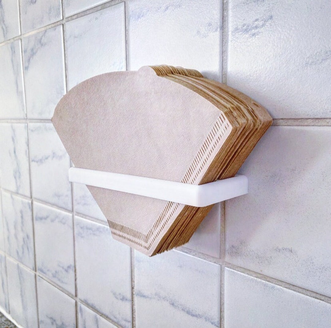 Wall Mounted Coffee Filter Holder | Color: White - Etsy