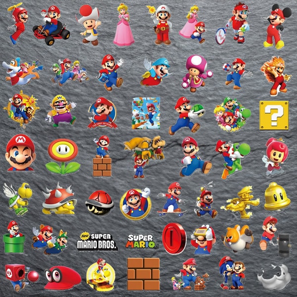 Super Mario Nintendo Stickers for Kids, 100 Pieces, Luigi, Yoshi and ...