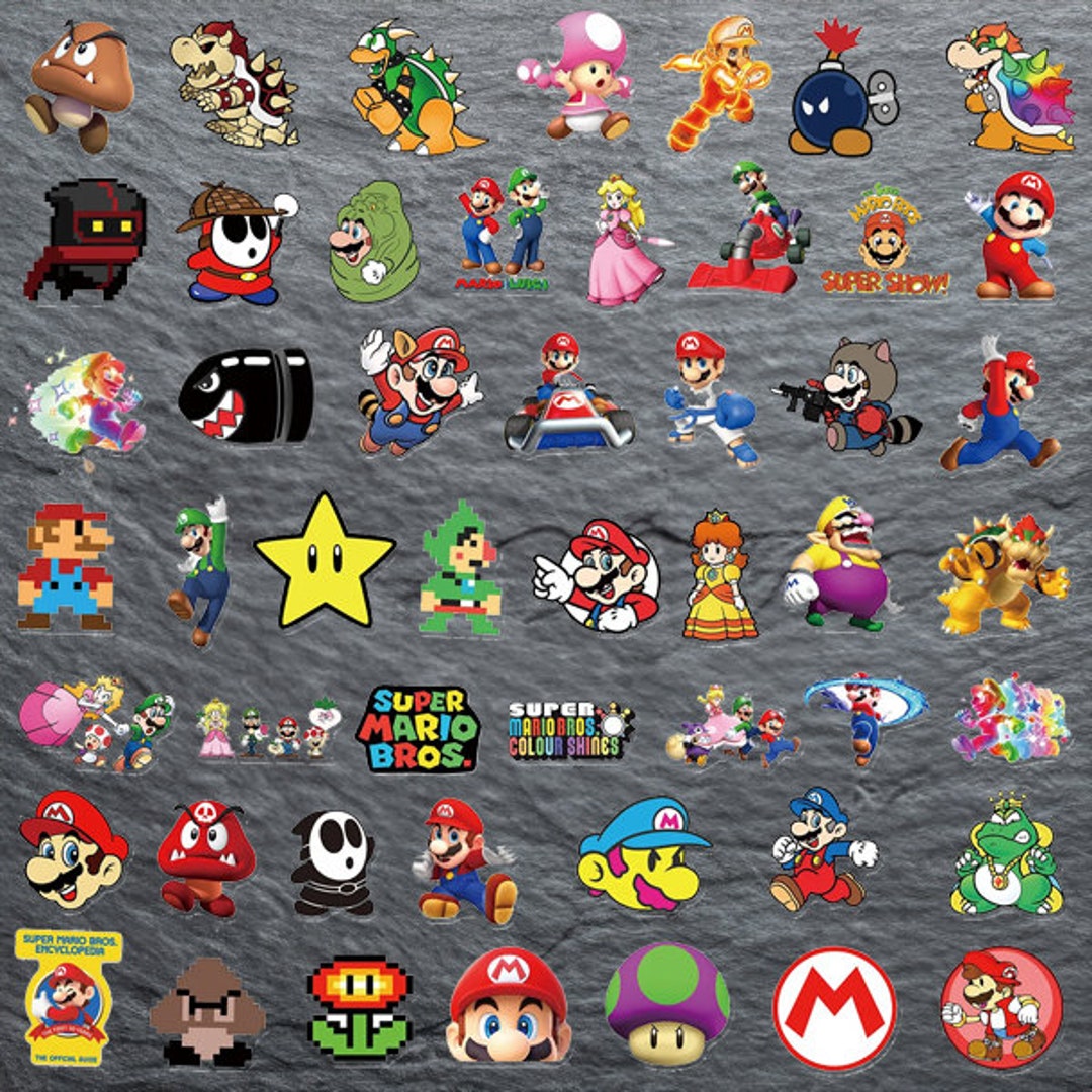 Super Mario Nintendo Stickers for Kids, 100 Pieces, Luigi, Yoshi and ...