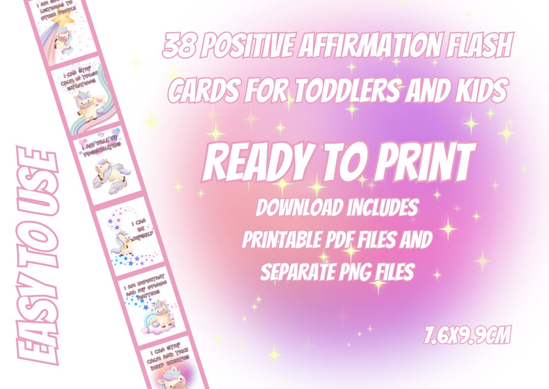Affirmation Cards for Kids - Be a Unicorn - Etsy