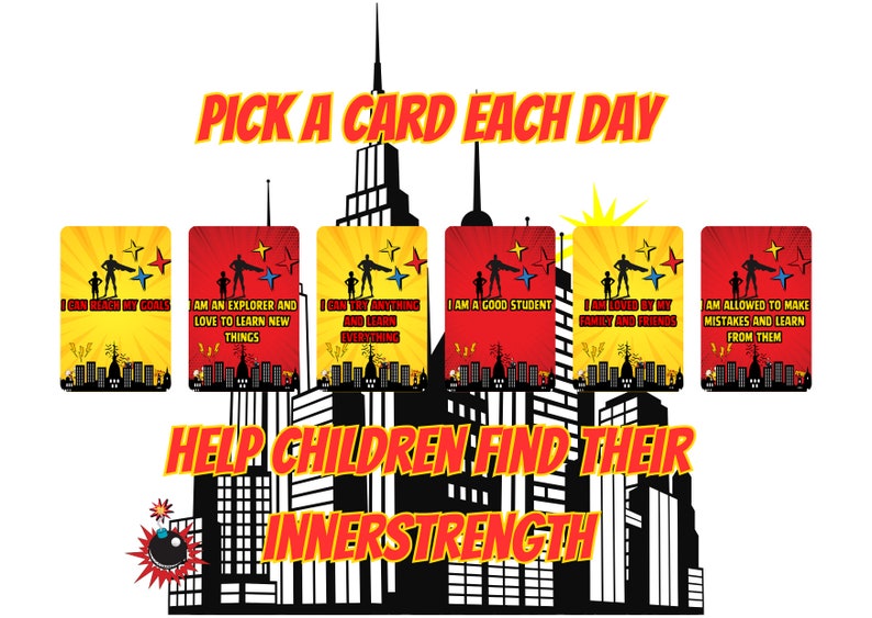 Superhero Affirmation Cards for Kids - Etsy
