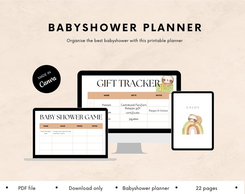 Baby Shower Planner - Printable - Etsy