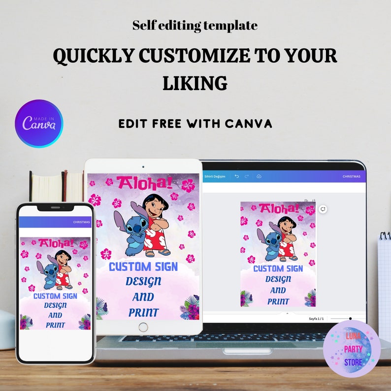 Editable Cartoon Birthday Welcome Sign,birthday Party Favors,girls ...