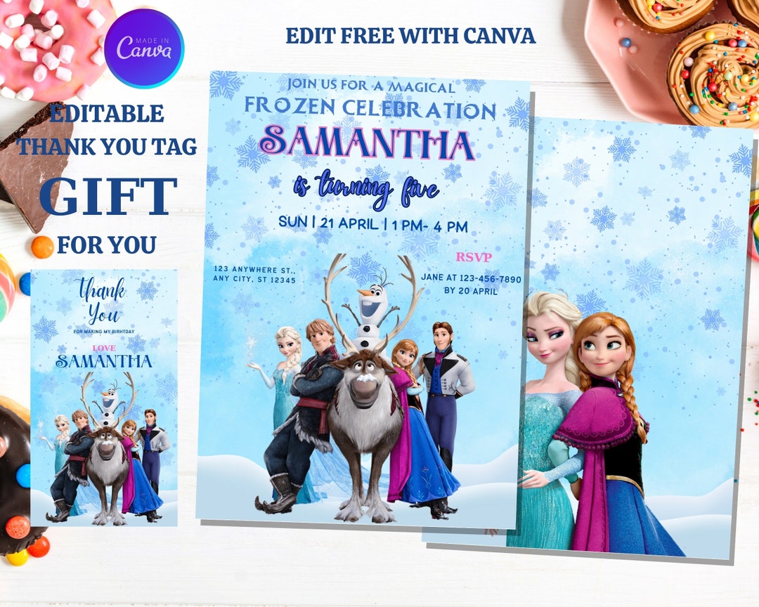 Editable Elsa Birthday Invitation Template,princess Elsa Evite, Instant ...