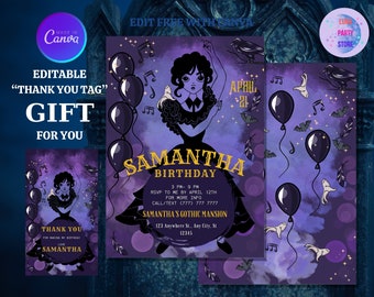 Editable Wednesday Birthday Invitation Party Printable Editable Addams ...