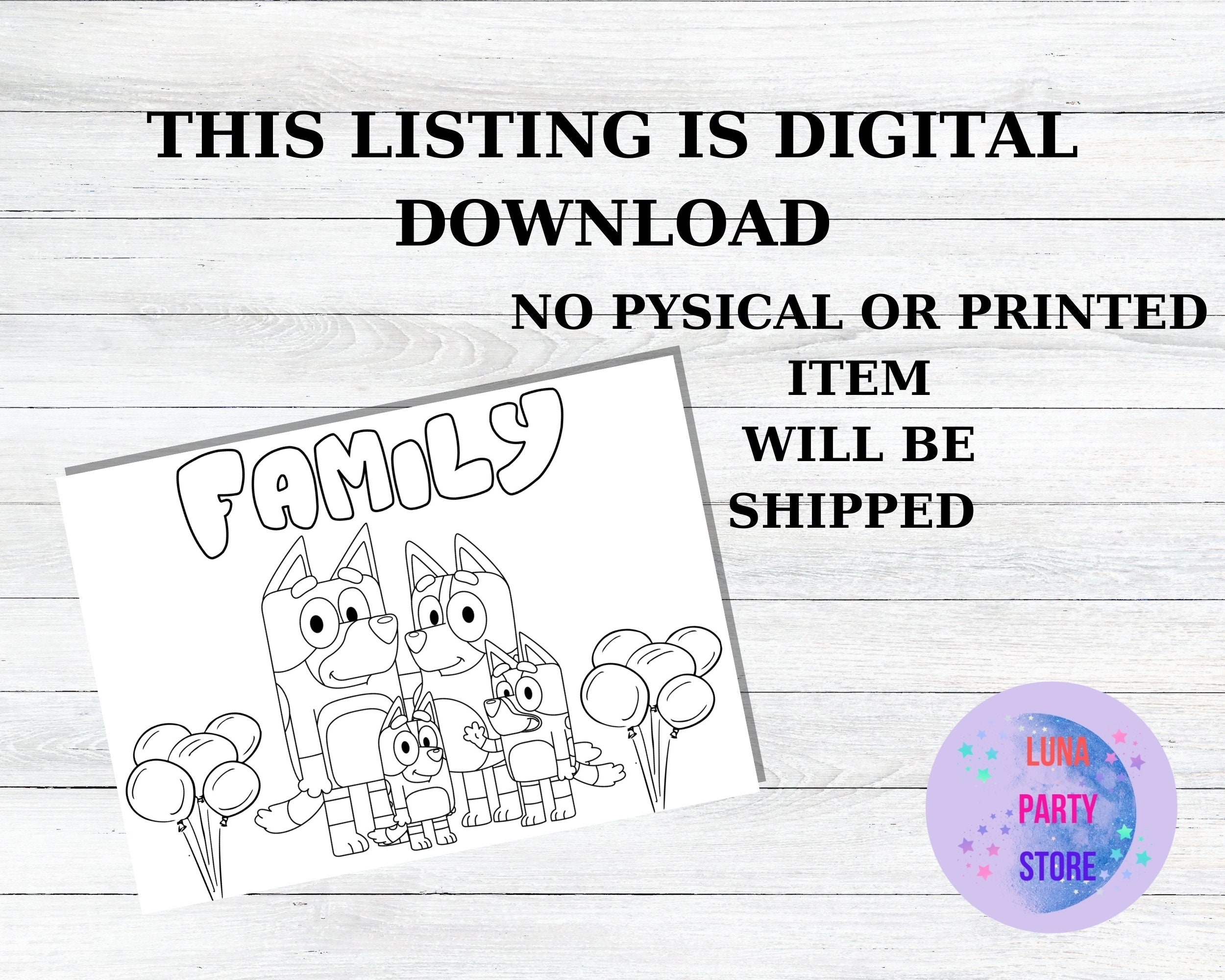 Blue Dog Coloring Sheet Set,blue Dog Party,blue Dog Activities,party ...