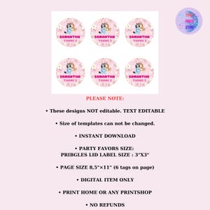 Bluey Pringles Label Girl Bluey and Bingo Party Favors Blue Dog ...